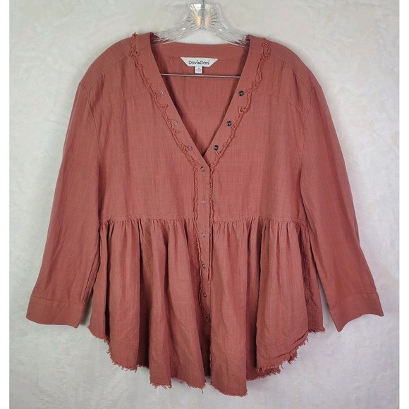 DAVI & DANI | Tops | Davi Dani Babydoll Oversized Top Medium Orange ...